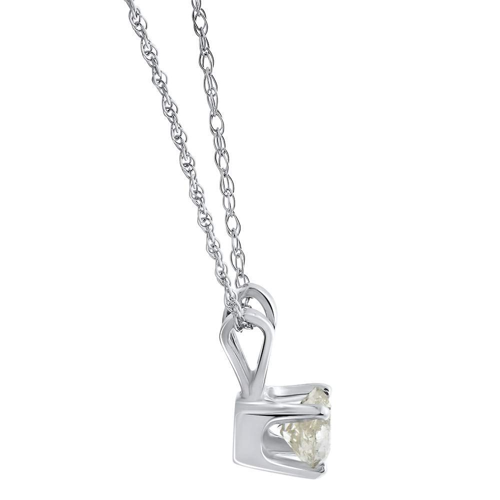 Pompeii3 14k White or Yellow Gold 3/4 Ct T.W. Round-Cut Natural Diamond Studs & Matching Solitaire Pendant Women's Necklace 18" 14k Gold Chain