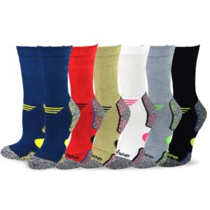 no binding viscose from bamboo colorful diabetic crew 6-pairs socks for women (9-11, basic)