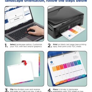 Avery 31-Tab Dividers for 3 Ring Binders, Customizable Table of Contents, Multicolor Tabs, 12 Sets (11129)