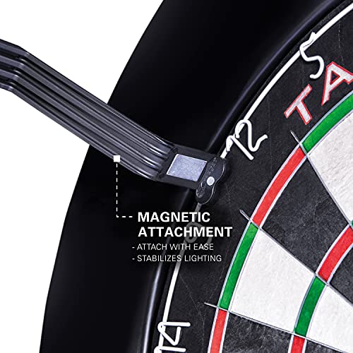 Target Darts Corona Vision Dartboard Lighting System, Black Frame | White LED Dart Board Surround Ring Light with Magnetic Feet | Shadow Eliminating Dartboard Light | Professional Darts Accessories