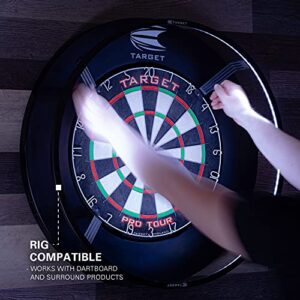 Target Darts Corona Vision Dartboard Lighting System, Black Frame | White LED Dart Board Surround Ring Light with Magnetic Feet | Shadow Eliminating Dartboard Light | Professional Darts Accessories