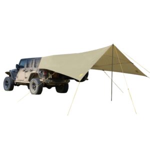 slumberjack roadhouse tarp, hunting camping & overland shelter, khaki