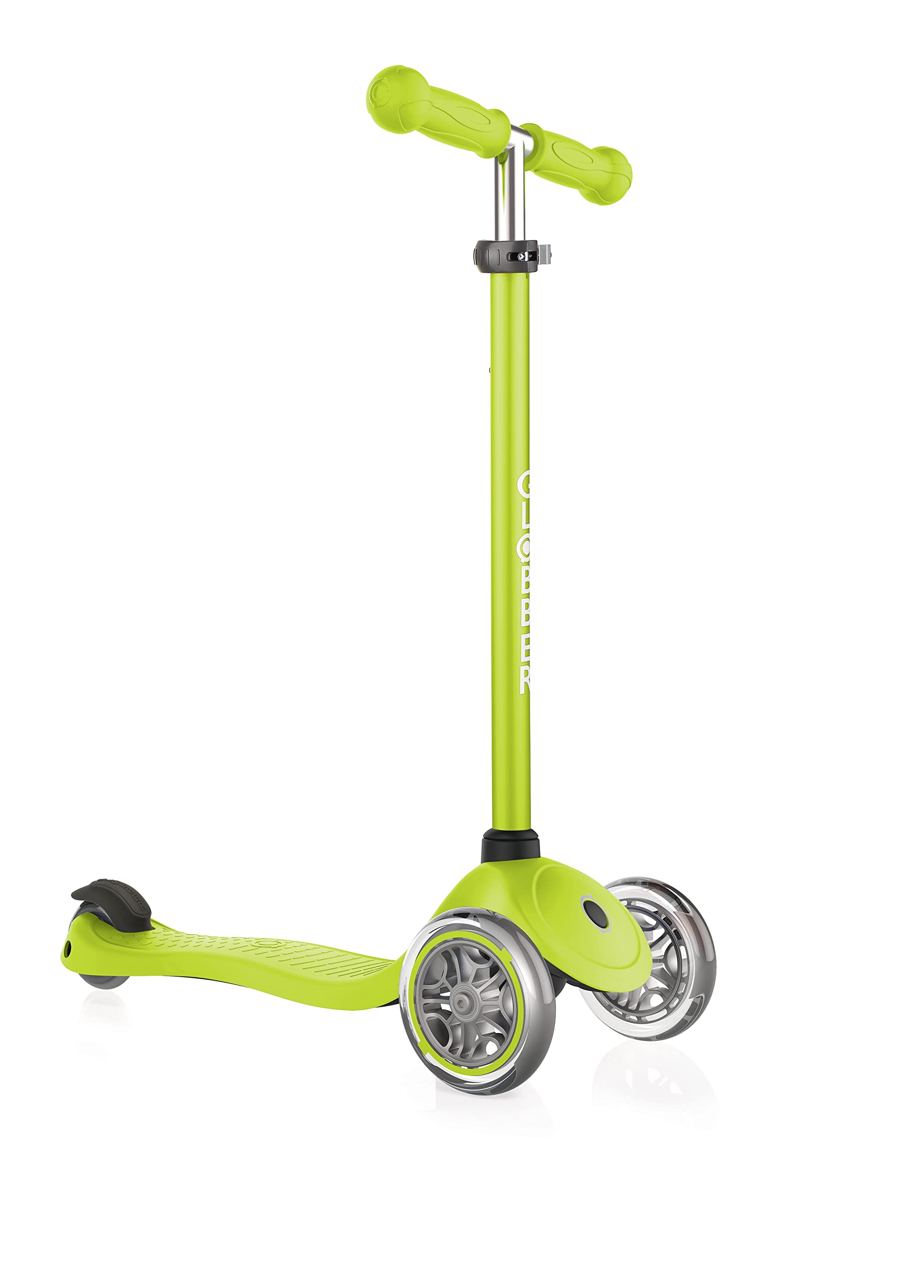 Globber Toddler Scooter | 3 Wheel Kick Scooter for Kids and Toddlers Ages 3-7 with Light Up Wheels | Grow with Me Outdoor Kick Scooter for Girls and Boys with Adjustable Handle Bars (V2, Lime Green)