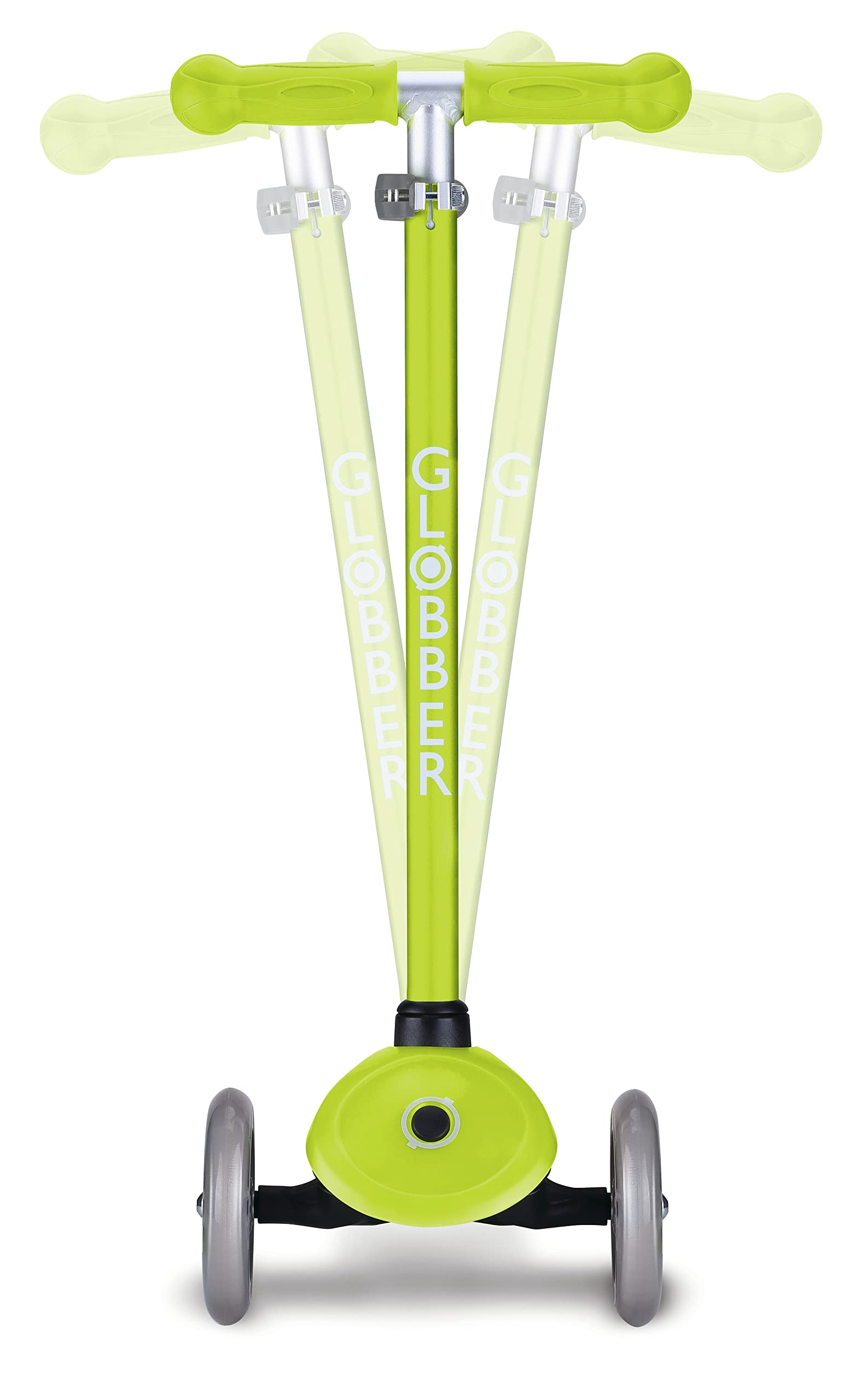 Globber Toddler Scooter | 3 Wheel Kick Scooter for Kids and Toddlers Ages 3-7 with Light Up Wheels | Grow with Me Outdoor Kick Scooter for Girls and Boys with Adjustable Handle Bars (V2, Lime Green)