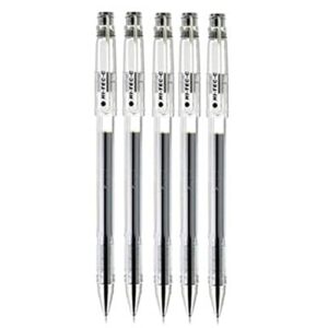 pilot hi-tec-c 05 gel ink pen, fine point 0.5mm, black ink, lh-20c5, value set of 5