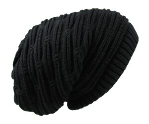 rw rasta stretch long beanie hats black