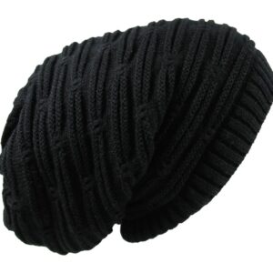 RW Rasta Stretch Long Beanie Hats Black