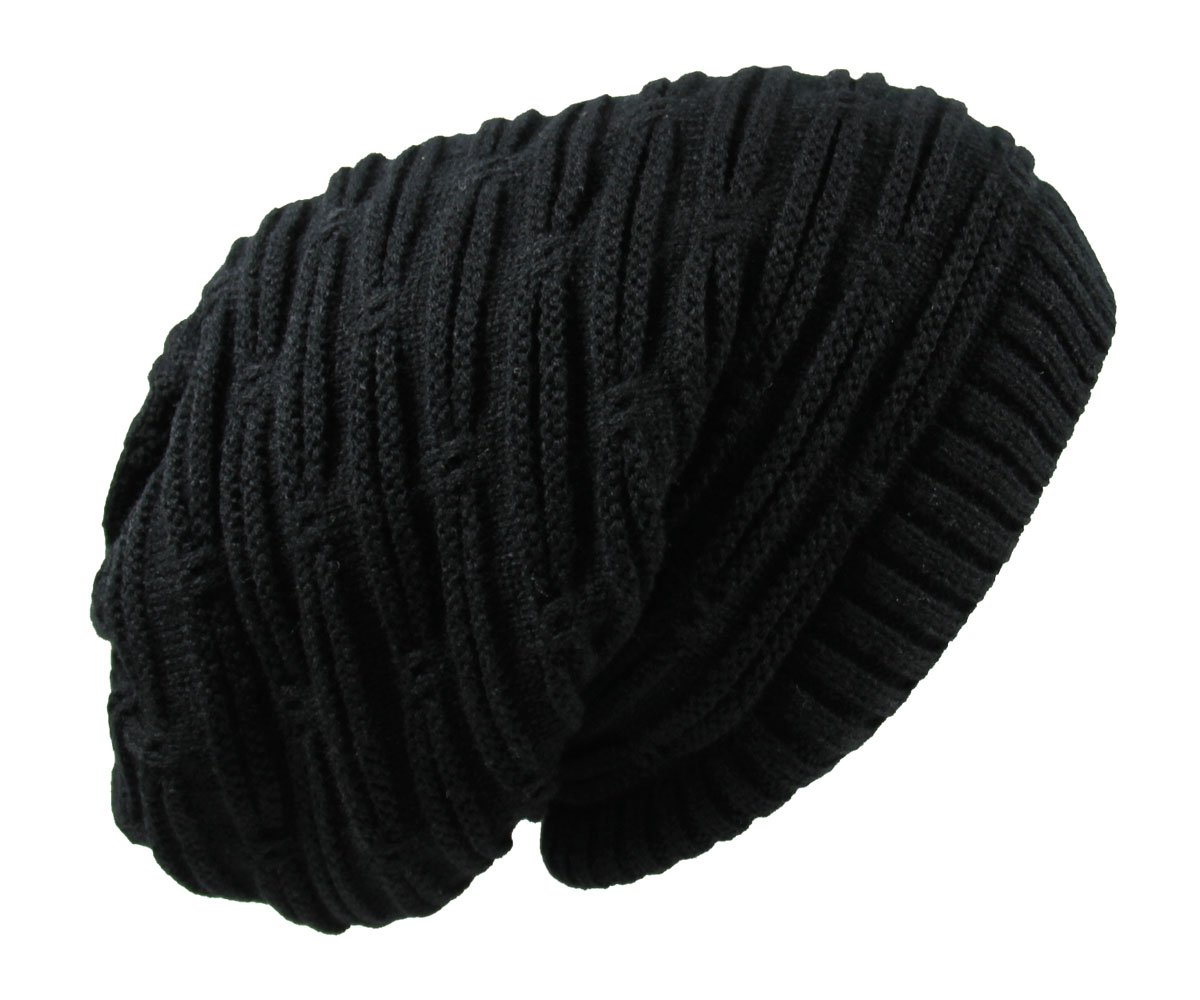 RW Rasta Stretch Long Beanie Hats Black