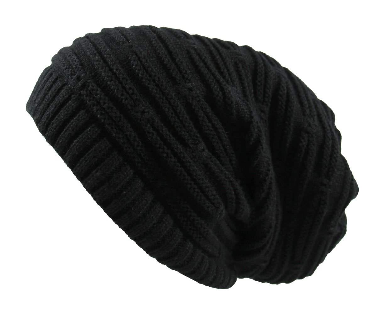 RW Rasta Stretch Long Beanie Hats Black