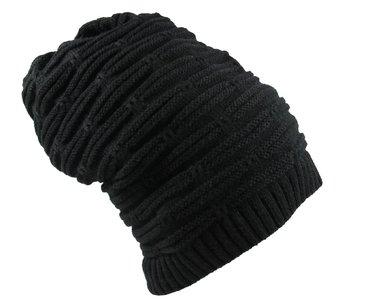 RW Rasta Stretch Long Beanie Hats Black