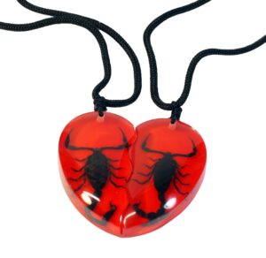 realbug sp2212 heart necklace, red/black