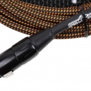 Pig Hog PHM20ORG Black/Orange Woven High Performance XLR Microphone Cable, 20 Feet