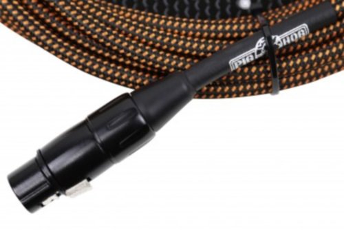 Pig Hog PHM20ORG Black/Orange Woven High Performance XLR Microphone Cable, 20 Feet