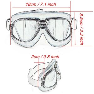 evomosa Vintage Retro Pilot Style Motorcycle Cruiser Scooter Goggles