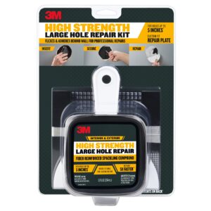 3m high strength large hole repair kit, includes fiber reinforced spackling compound (12 oz.), repair plate, putty knife and sanding sponge, for easy wall repair, no shrinking or cracking (lhr-kit)