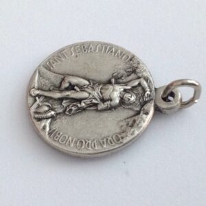 I G J Saint Sebastian Silver Tone Medal - The Patron Saints Medals