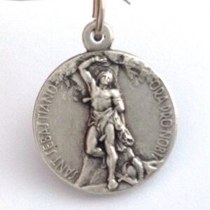 I G J Saint Sebastian Silver Tone Medal - The Patron Saints Medals