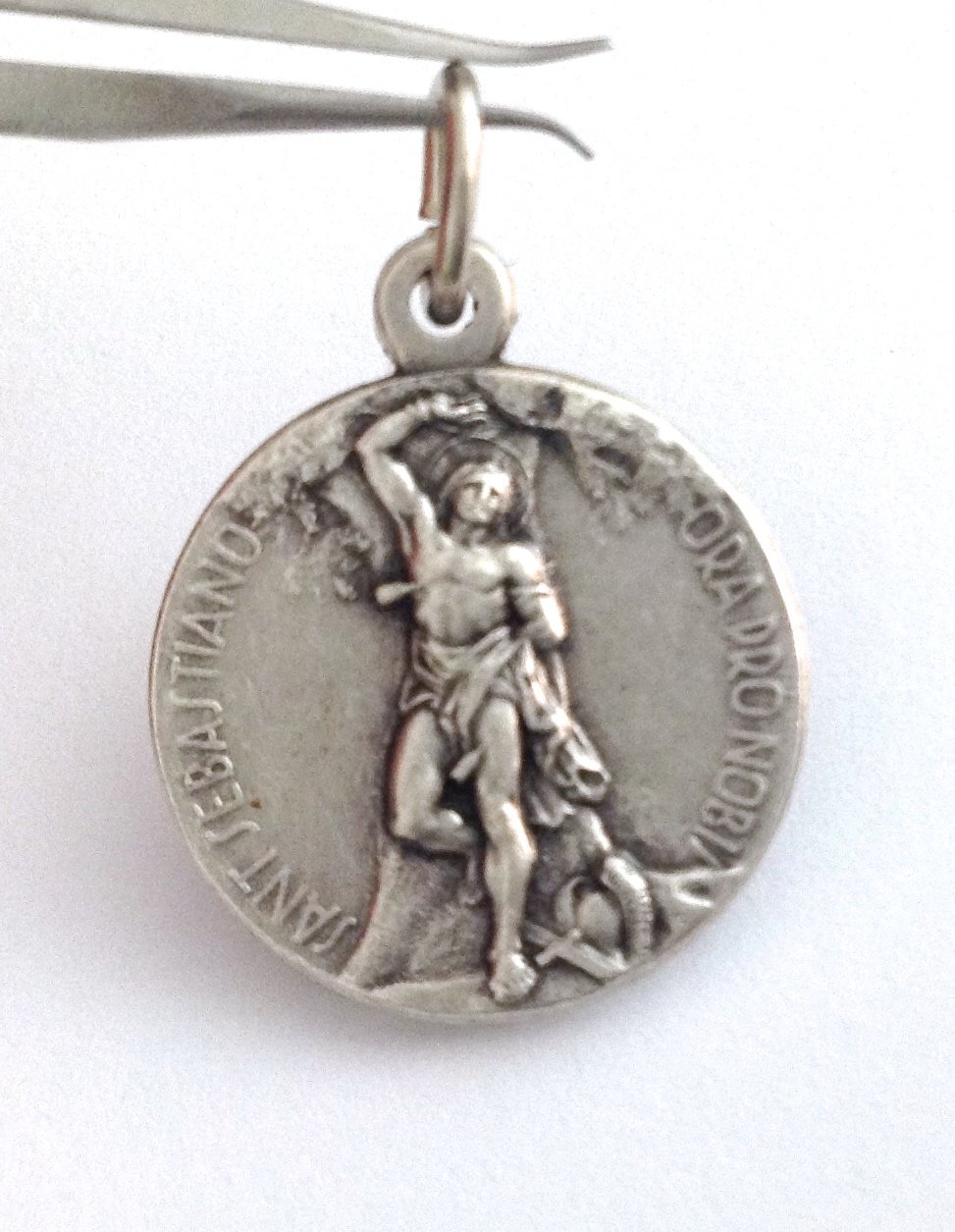 I G J Saint Sebastian Silver Tone Medal - The Patron Saints Medals