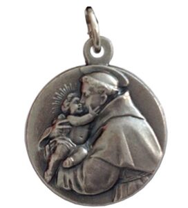 saint anthony of padua with jesus child oval shape medal - 100% made in italy - the patron saints medals (st.anthony round shape)