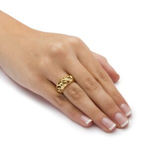 PalmBeach Yellow Gold-plated Sterling Silver Swirling Cutout Dome Ring Sizes 5-12 Size 10