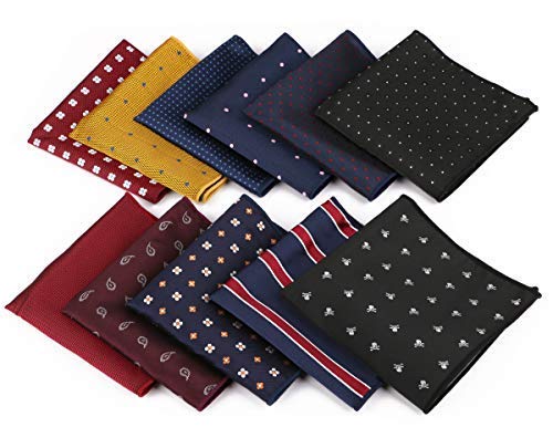 driew 11 Pcs Men Suit Pocket Square Handkerchiefs with Assorted Pattern