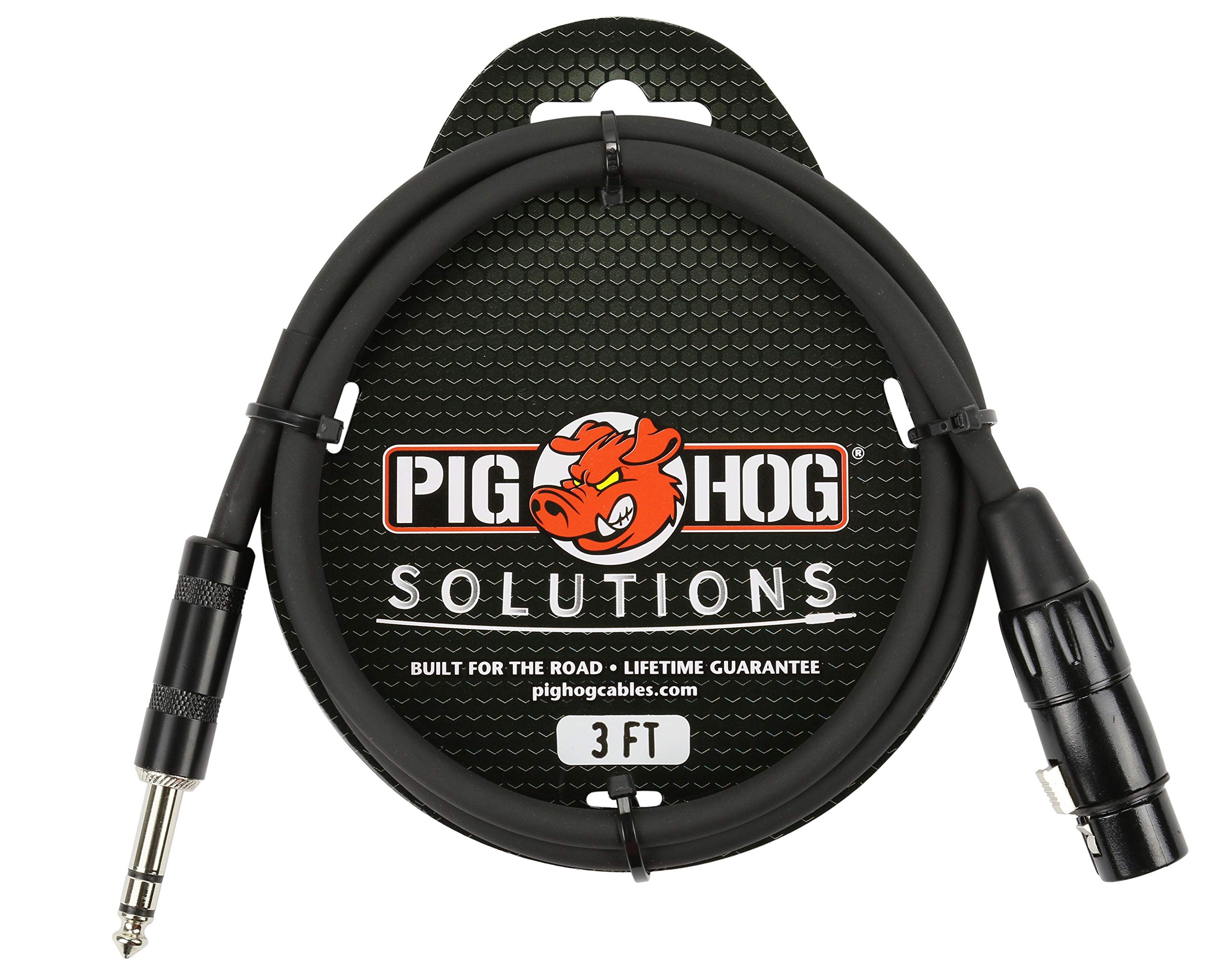 Pig Hog PX-TMXF3 1/4" TRS to XLR Adaptor Cable, 3 Feet