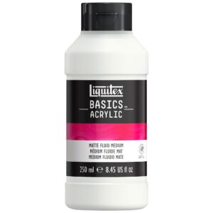 liquitex basics matte fluid medium, 250ml (8.4oz) bottle