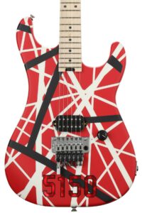 evh striped series 5150 - red, black and white