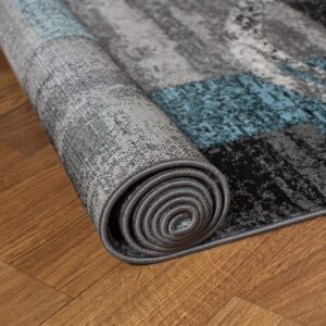 Rugshop Contemporary Abstract Circle Design Soft Area Rug 7'10" x 10'2" Gray