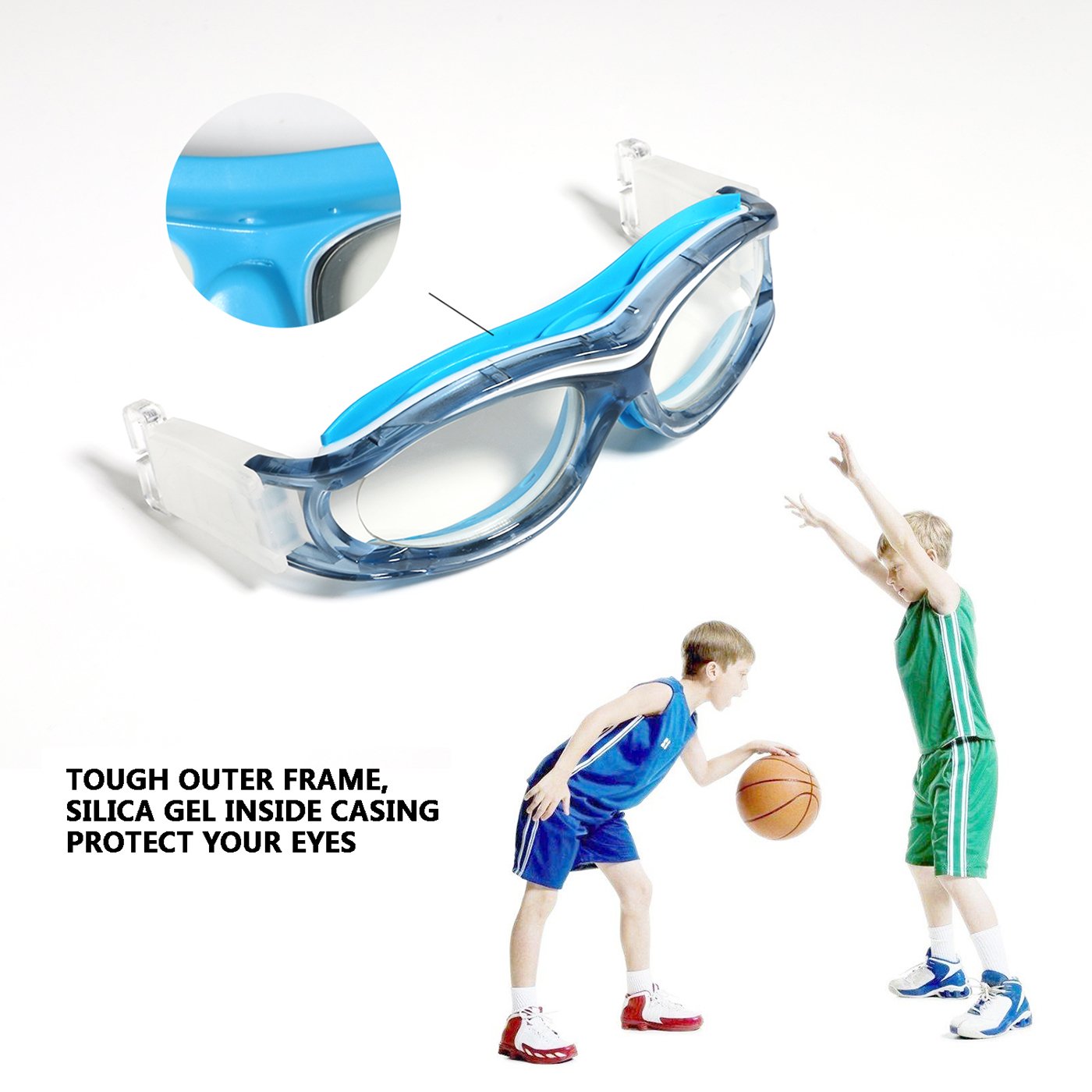 Basketball Sport Glasses with Elastic Wrap Strap Kid Soccer Eyewear Goggles