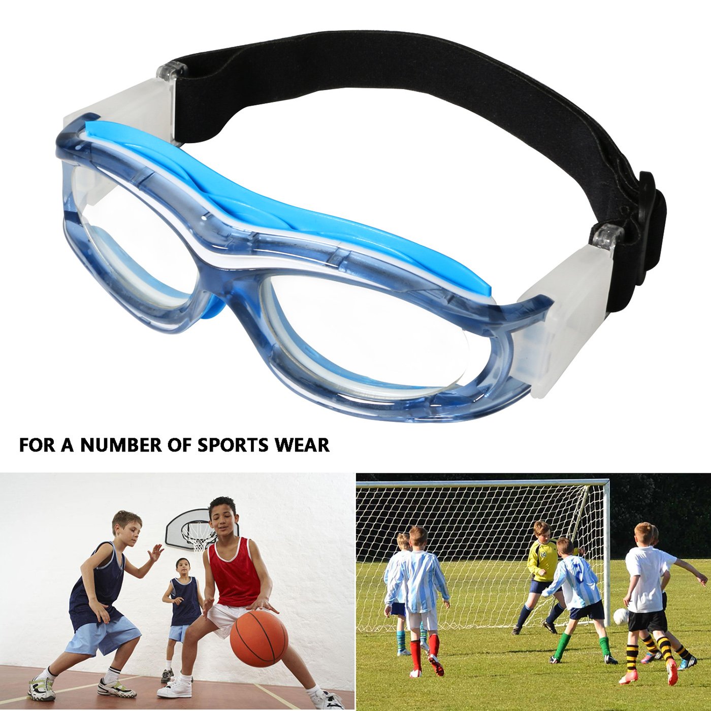 Basketball Sport Glasses with Elastic Wrap Strap Kid Soccer Eyewear Goggles