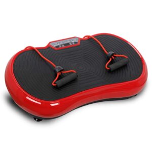 zeny vibration plate exercise machine, whole body workout vibration fitness platform for weight loss, toning wellness, home gym equipment (red)