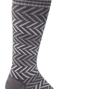 Sockwell Women's Chevron Moderate Graduated Compression Sock, Charcoal - S/M