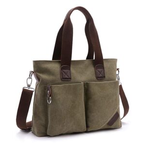 tolfe women top handle satchel handbags tote purse shoulder bag (medium: (l) 13.78" x(w) 3.94" x(h) 11.02", army green)