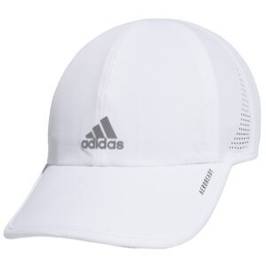 adidas women's superlite 2 relaxed adjustable performance hat, white/silver reflective, one size