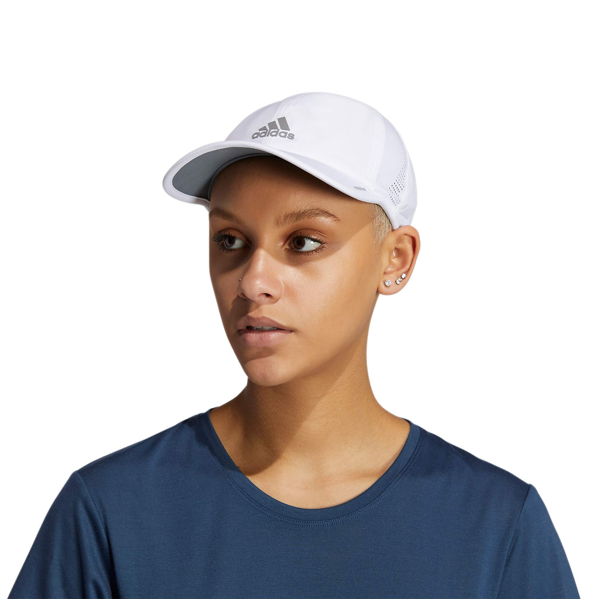 adidas Women's Superlite 2 Relaxed Adjustable Performance Hat, White/Silver Reflective, One Size