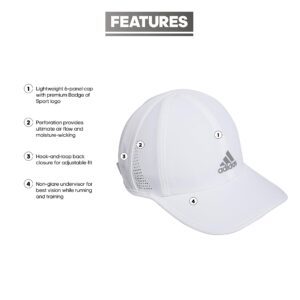 adidas Women's Superlite 2 Relaxed Adjustable Performance Hat, White/Silver Reflective, One Size