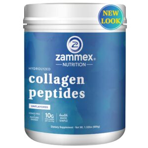 Zammex Premium Collagen Peptides Powder Unflavored,Hydrolyzed Proteins Types I & III, Supports Hair, Skin, Nails, Joints, Grass Fed, Non-GMO, Gluten-Free,Paleo & Keto Friendly,60 Servings