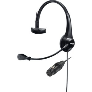 shure brh31m-nxlr4f lightweight single-sided broadcast dynamic microphone headset