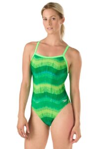 speedo 7719754 bye tie dye flyback youth prolt swimsuit, speedo green - 12/28