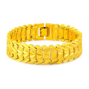 naivo wrist chain 24k gold plated noble men's women's bracelets fashion bangle (106)