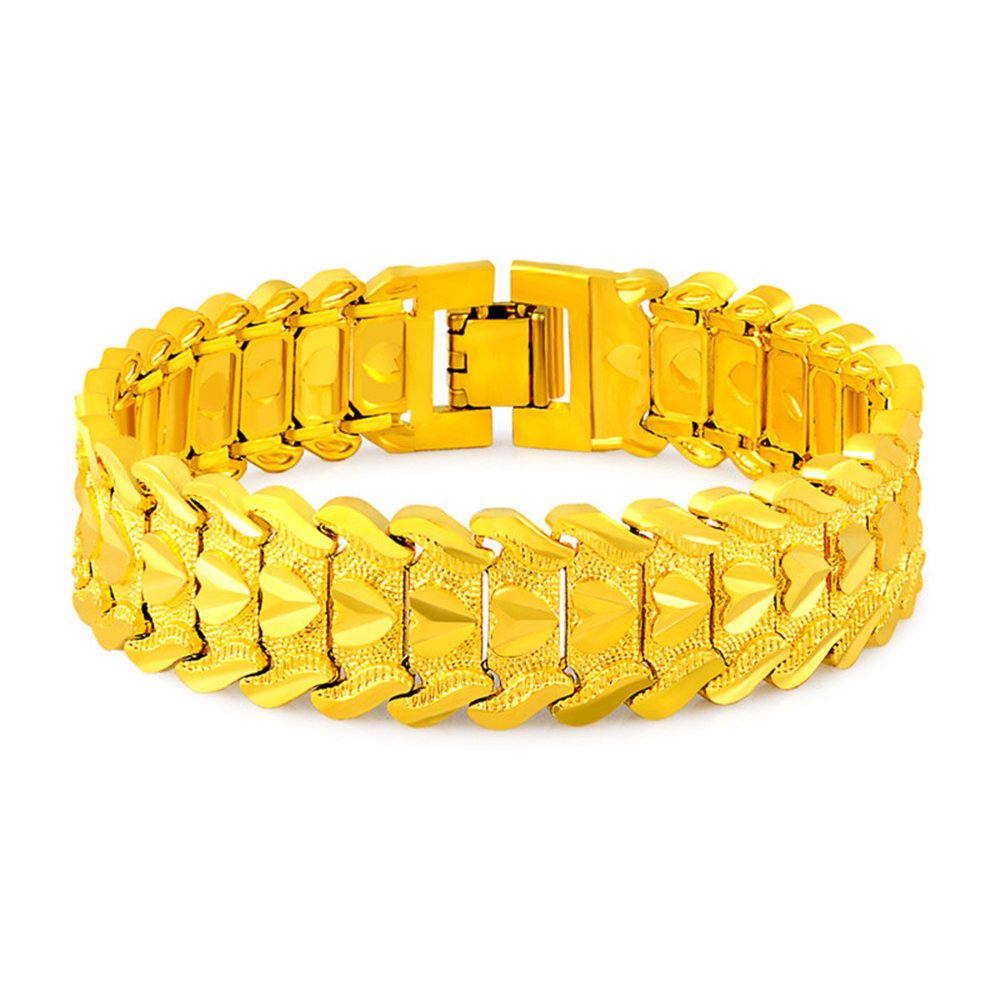 Naivo Wrist Chain 24k Gold Plated Noble Men's Women's Bracelets Fashion Bangle (106)