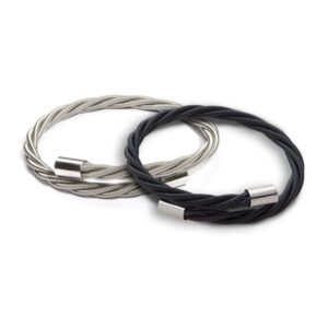 wear your music - bass string bracelet (duo - silver & black)