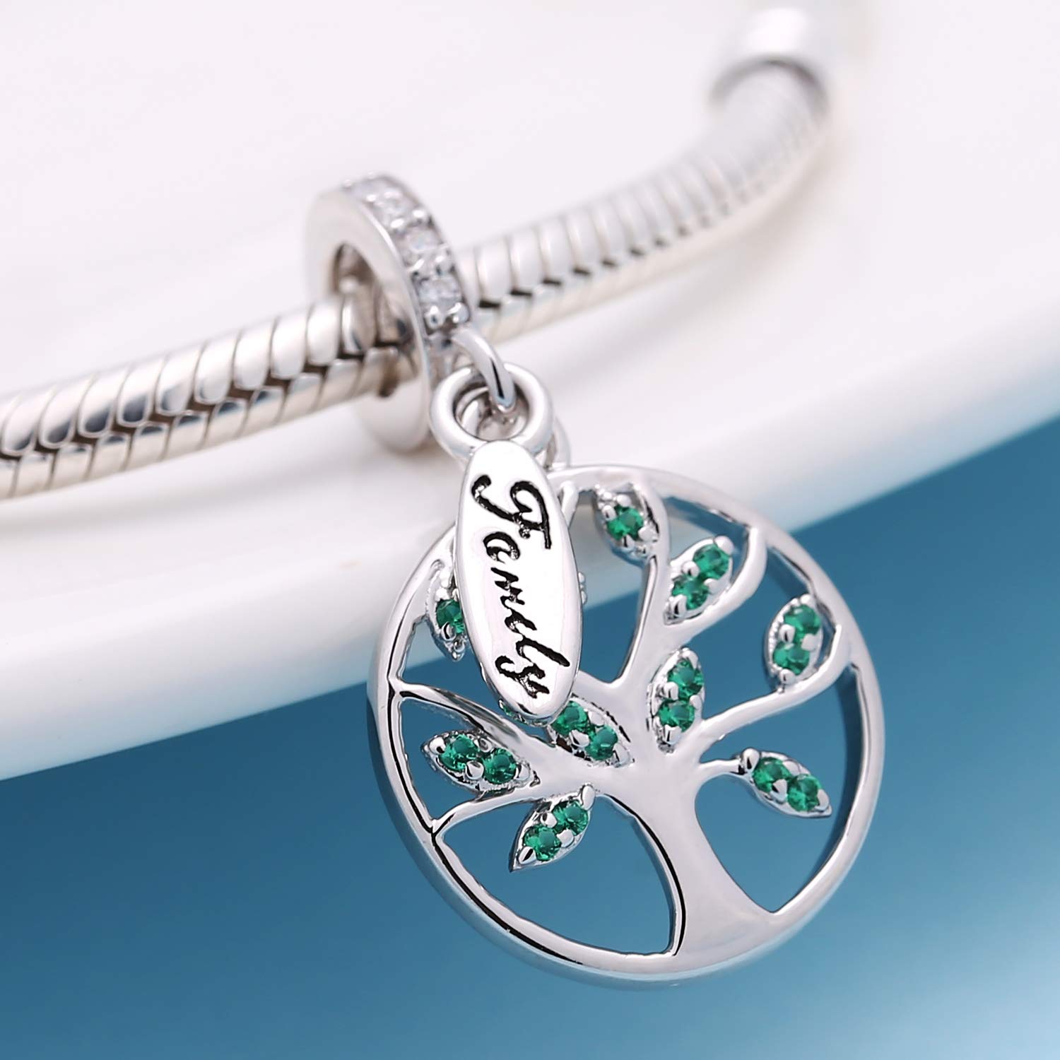 SOUKISS Family Tree of Life Charms 925 Sterling Silver Love Family Dangling Beads for Pandora Bracelet (Dangling)