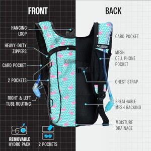 Sojourner Hydration Pack, Hydration Backpack - Water Backpack with 2l Hydration Bladder, Festival Essential - Rave Hydration Pack Hydropack Hydro for hiking, running, biking, festival gear