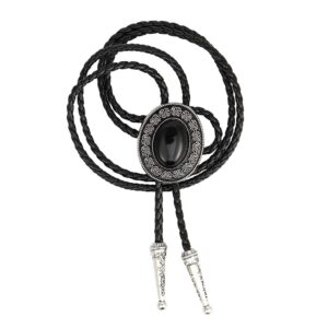 huabola calyn bolo tie, handmade round shape western cowboy bola tie black