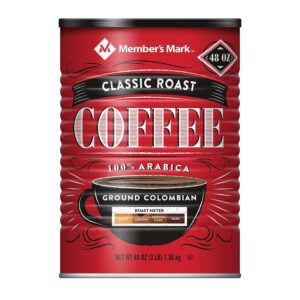 member's mark ground colombian coffee classic roast, 48 ounce (pack of 3)