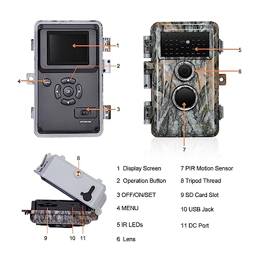 BLAZEVIDEO 2-Pack 48MP 1296P Game & Trail Cameras H.264 MP4 Video No Glow Wildlife Hunting Cams with Night Vision Motion IP66 Activated Waterproof for Outdoor Wildlife Hunting & Backyard Security