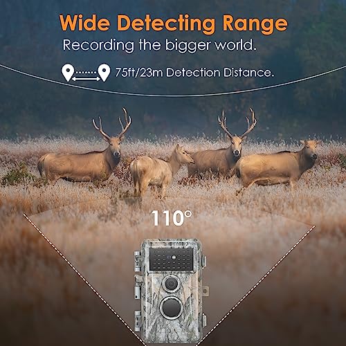 BLAZEVIDEO 2-Pack 48MP 1296P Game & Trail Cameras H.264 MP4 Video No Glow Wildlife Hunting Cams with Night Vision Motion IP66 Activated Waterproof for Outdoor Wildlife Hunting & Backyard Security