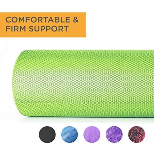 Maximo Fitness Foam Roller - 18" x 6" High Density Exercise Roller for Trigger Point Self Massage, Muscle and Back Roller for Fitness, Physical Therapy, Yoga and Pilates, Gym Equipment, Green